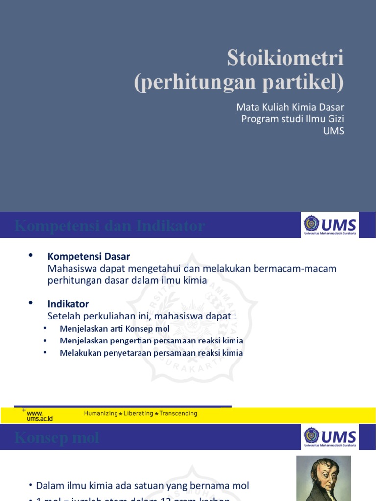Stoikiometri Konsep Mol - TEMPLATE UMS | PDF