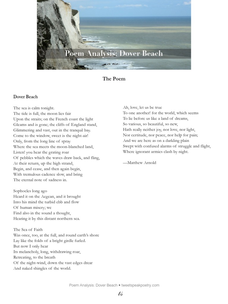 Poem Analysis Dover Beach | PDF | Poetry