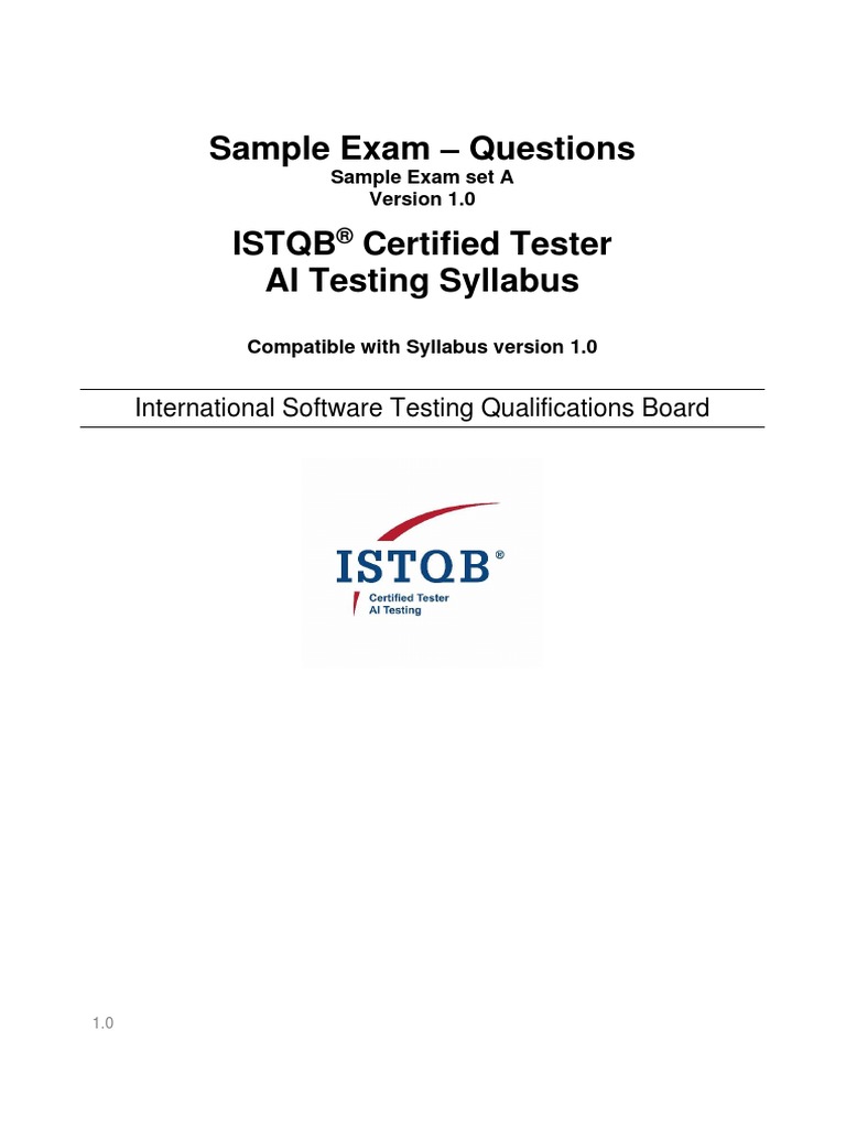 ISTQB CT-AI SampleExam-Questions v1.0 | PDF | Machine Learning ...