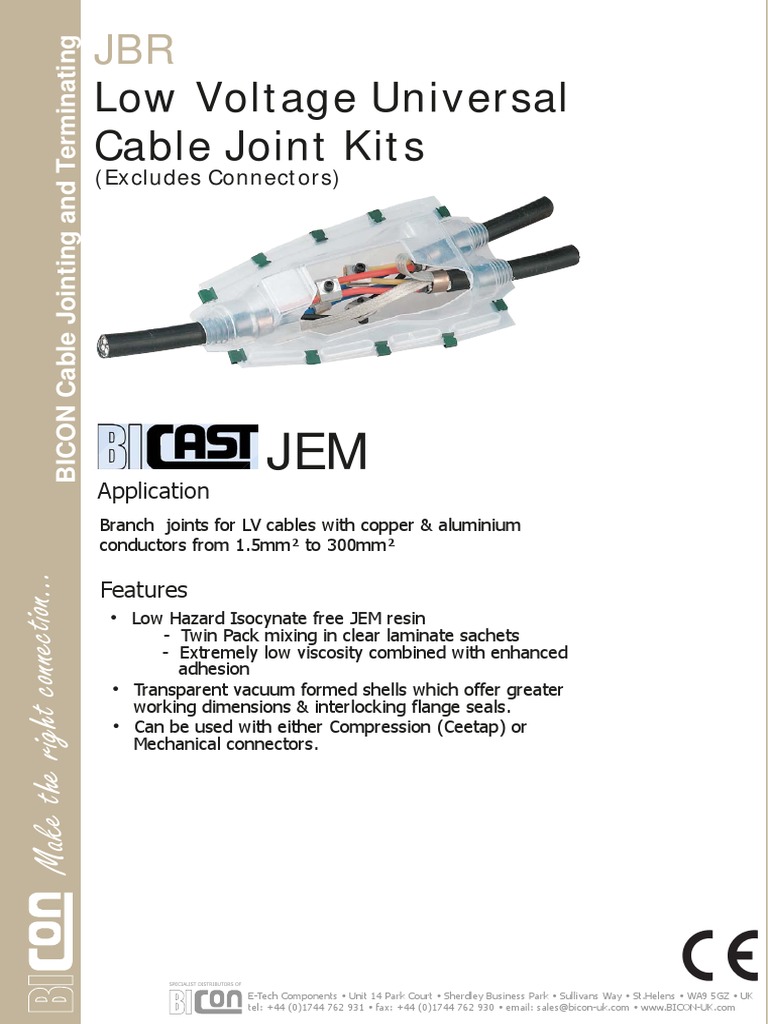 BICON Prysmian BICAST JEM JBR Low Voltage Universal Cable Joints | PDF ...