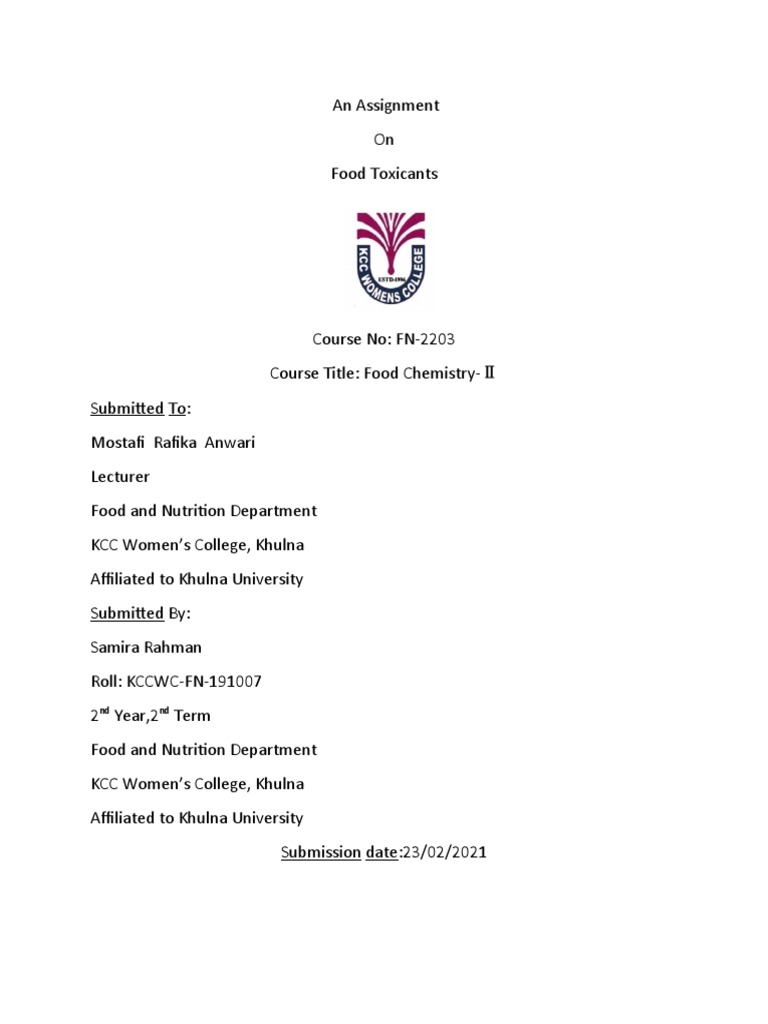 an-assignment-on-food-chemistry-pdf-mycotoxin-toxin