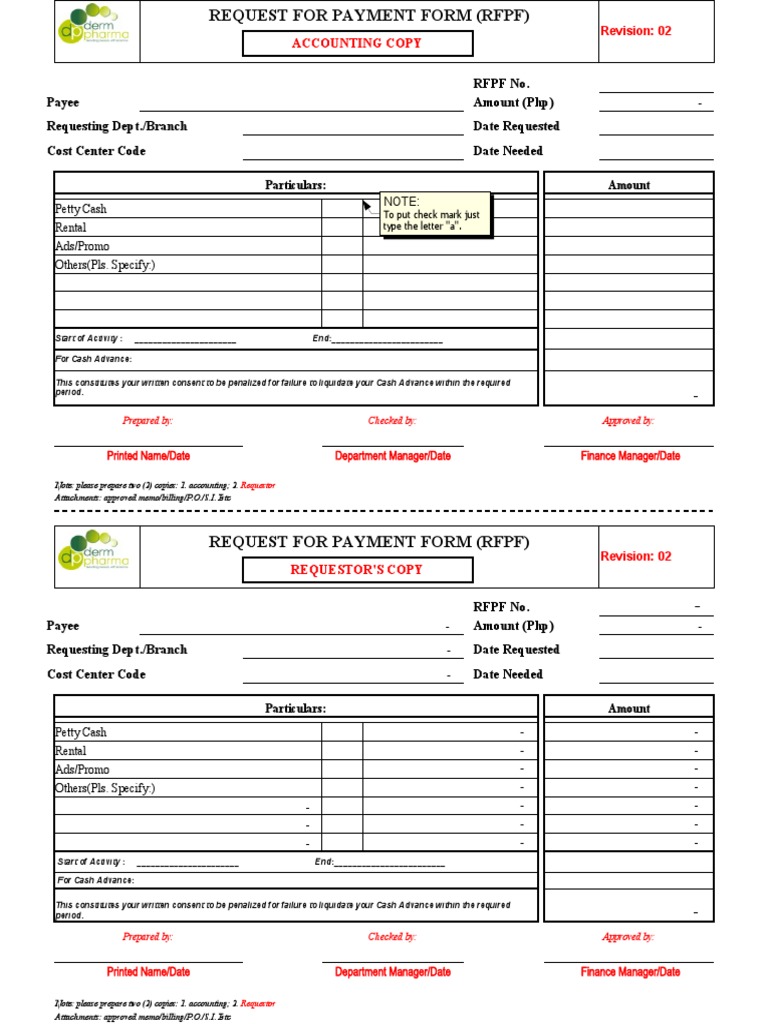 Payment Request Form Template | PDF | Payments | Money
