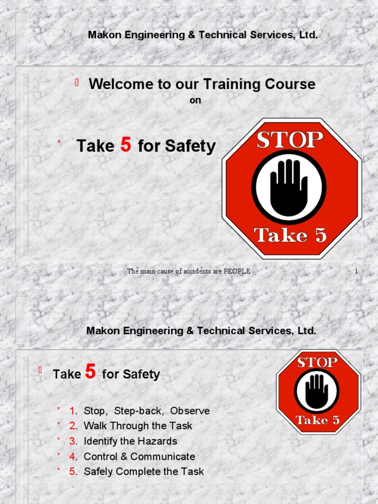 Take 5 For Safety (Autosaved) | PDF