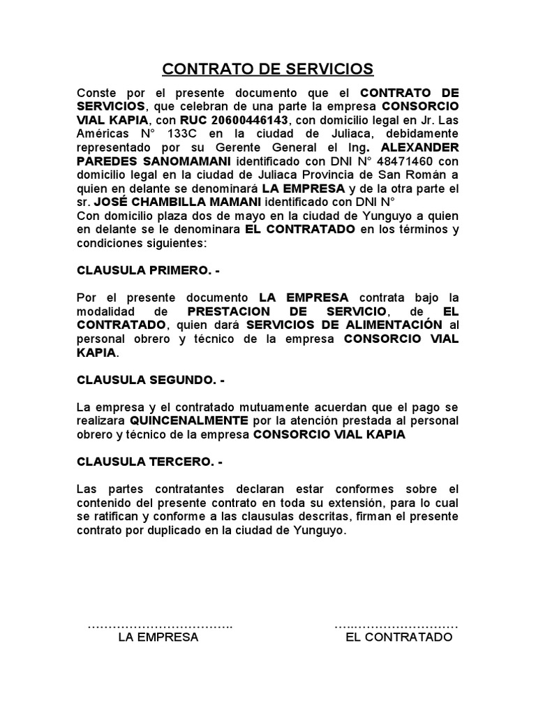 Contrato de Servicios | PDF