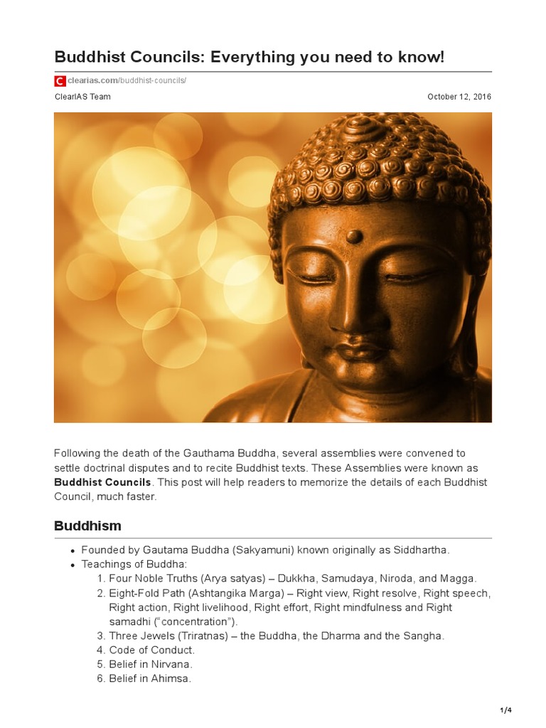 Overview of Buddhist Councils Explained | PDF | Noble Eightfold Path ...