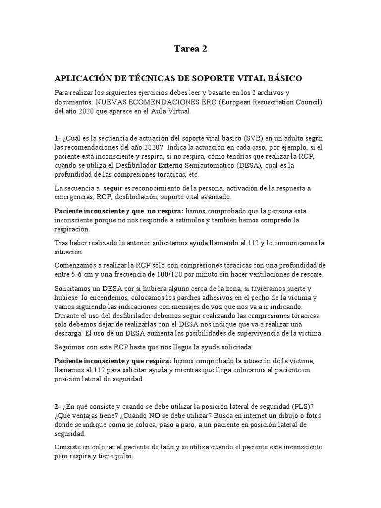 Asise - Tarea 2.1 | PDF | Reanimación cardiopulmonar | Tratamientos médicos