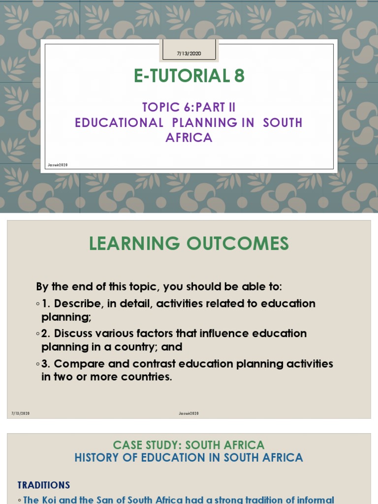 Educational Planning in South Africa | PDF | Apartheid | Curriculum