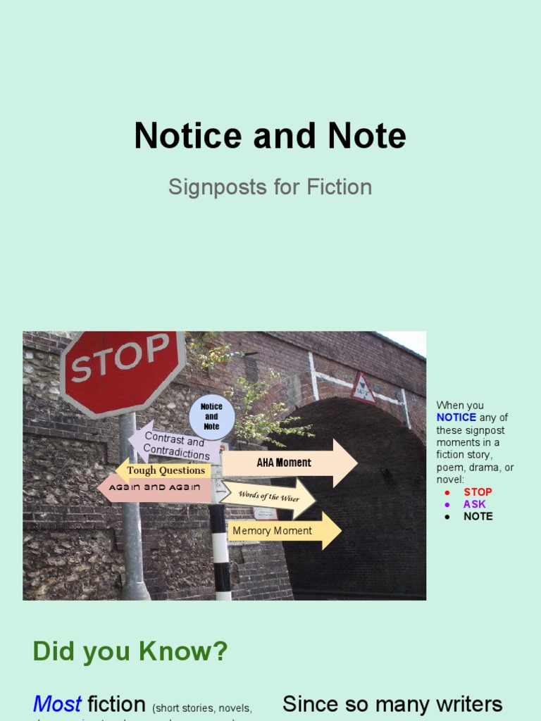 Signposts Fiction | PDF | Reading Comprehension | Memory