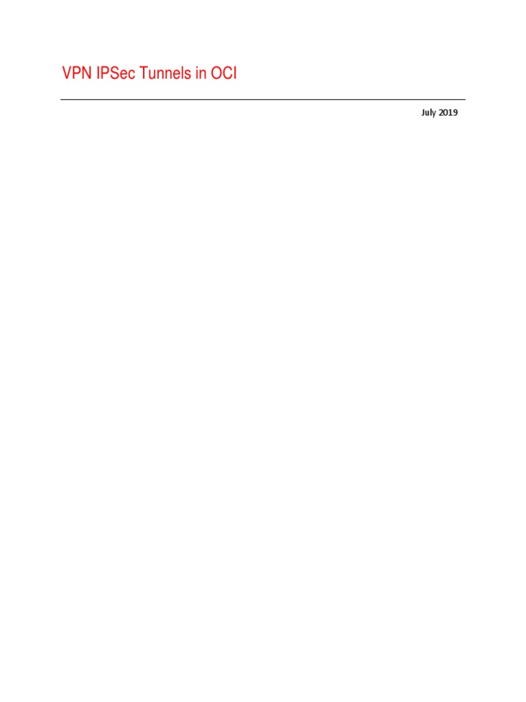 IPSec VPN in OCI Using | PDF