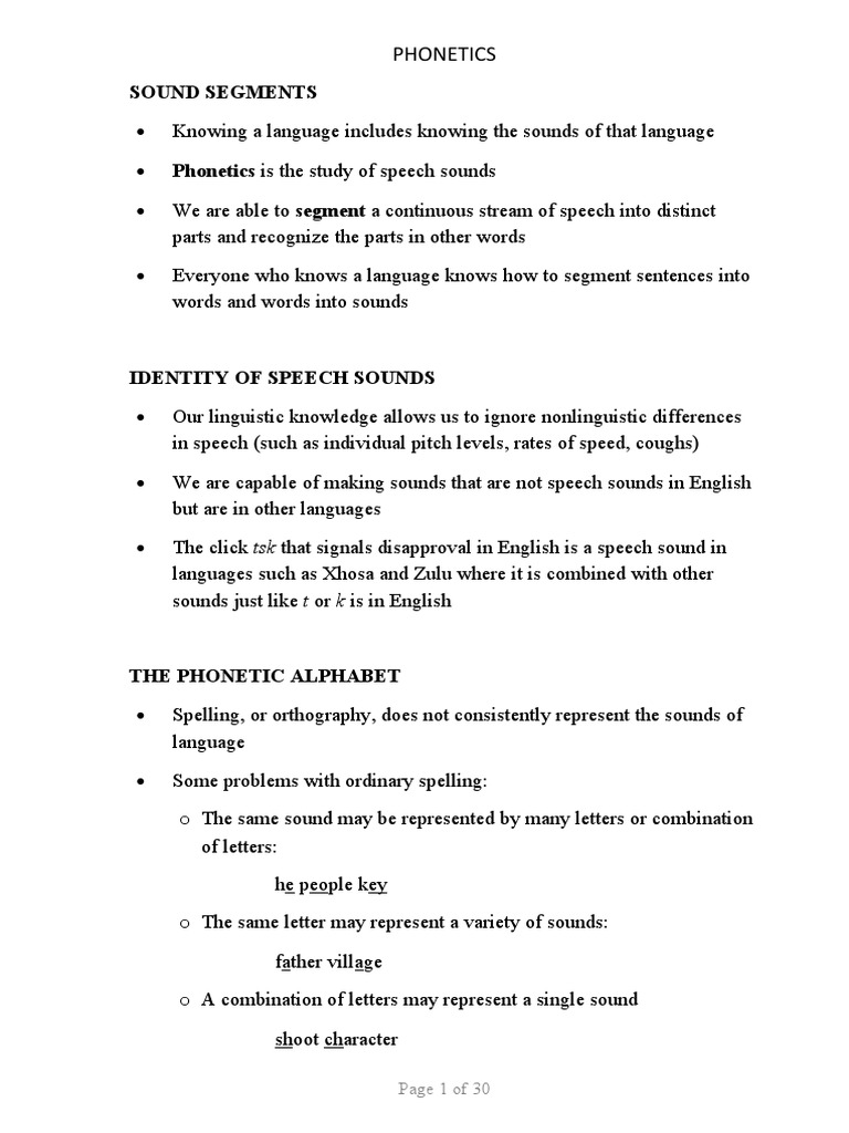 Sound Segments: Phonetics | PDF | Phonetics | Human Voice