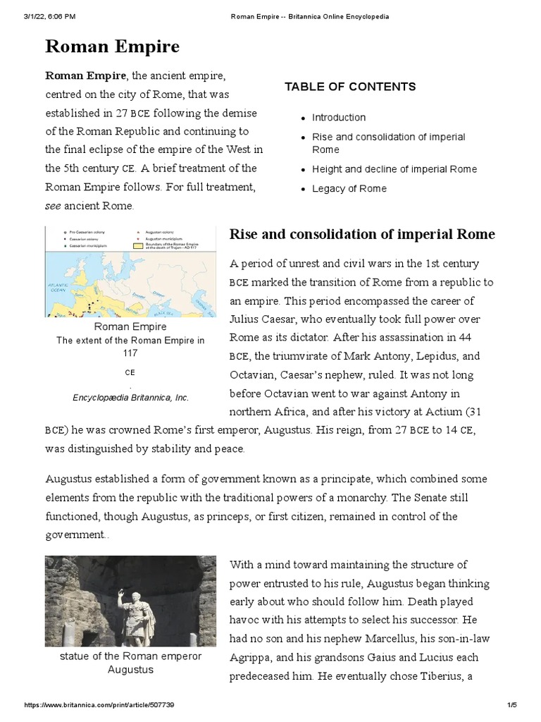 The Rise and Fall of the Roman Empire: A Comprehensive Overview of the ...