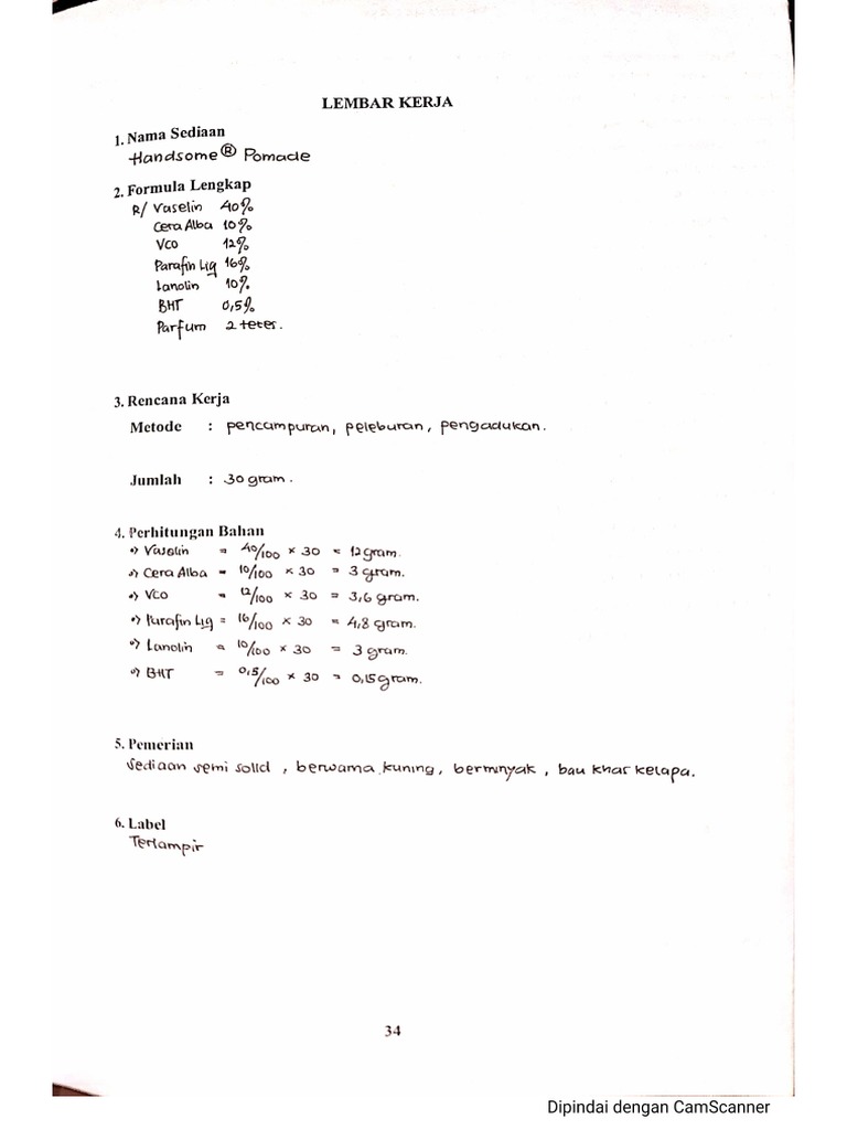 Wilbert Bernardi - 191501112 - Penuntun Kosmet Pomade | PDF