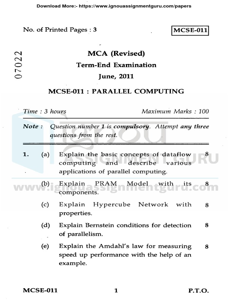 MCSE 011 Previous Year Question Papers by Ignouassignmentguru | Download Free PDF | Parallel ...
