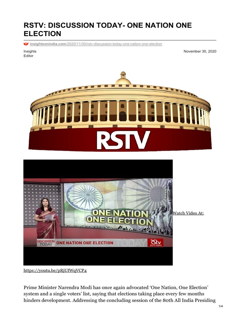 One Nation One Election | PDF