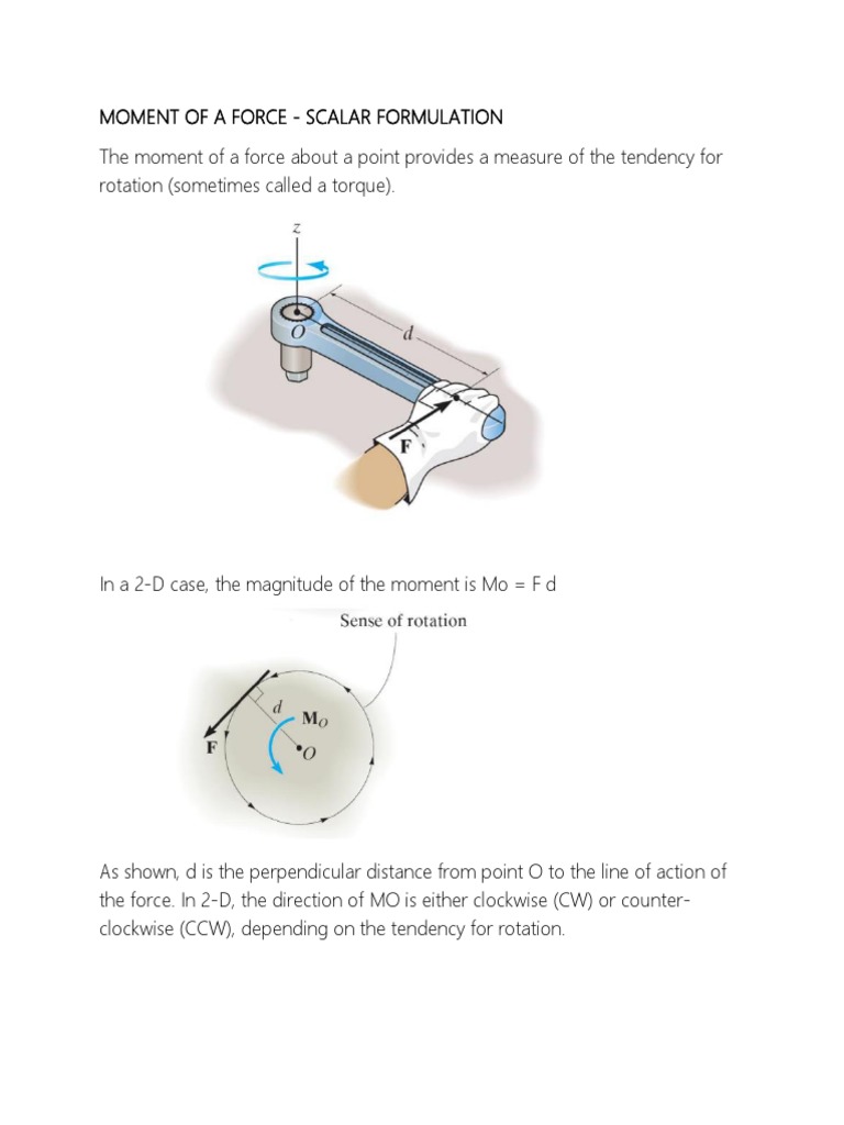 Moment of Force: Scalar & Vector | PDF | Teaching Methods & Materials ...