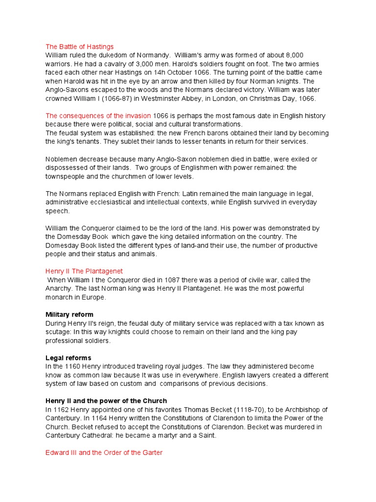 The Battle of Hastings | PDF | William The Conqueror | Kingdom Of England