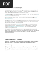 What Is Sensory Memory - Definition and Examples | PDF | Memory ...