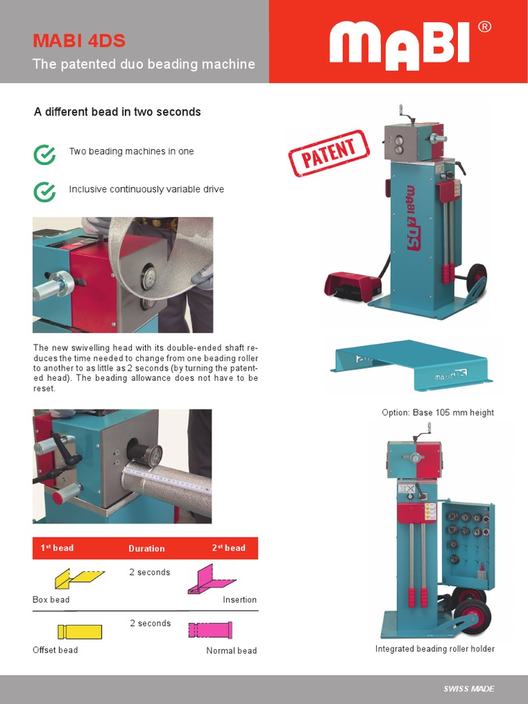 Mabi 4Ds: The Patented Duo Beading Machine | PDF | Manufactured Goods ...