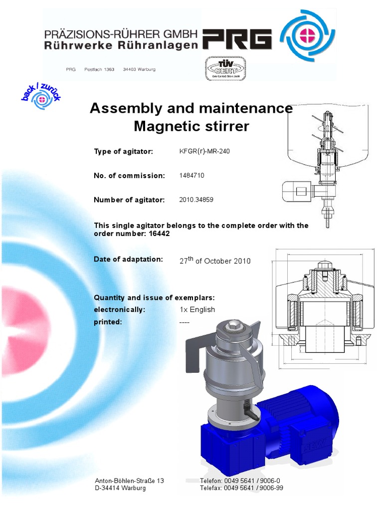 Doku - 1484710 - en Agitador MR-240 | PDF | Electric Motor | Safety