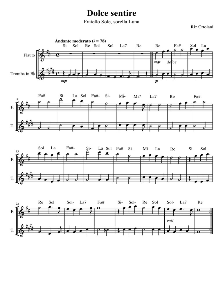 Dolce Sentire: Fratello Sole, Sorella Luna | PDF