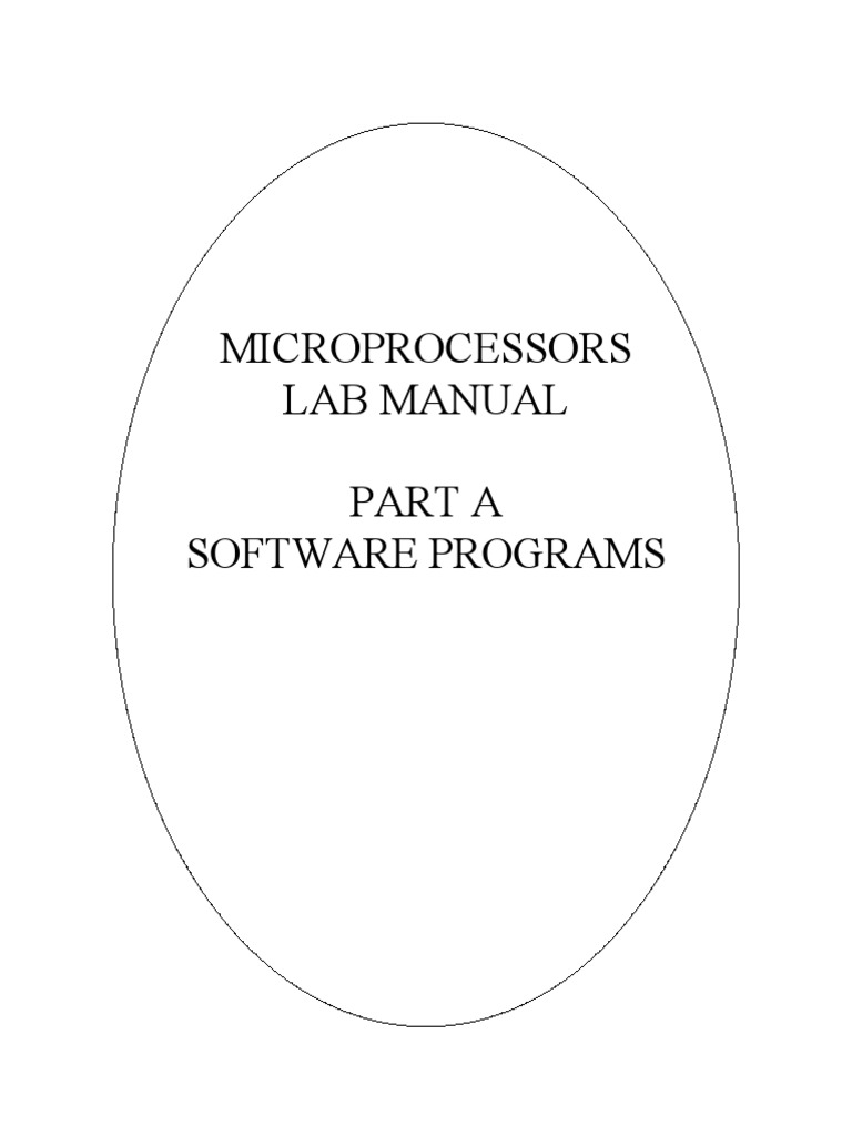 Microprocessors Lab Manual Part A Software Programs | PDF | Computer Programming | Computer Hardware