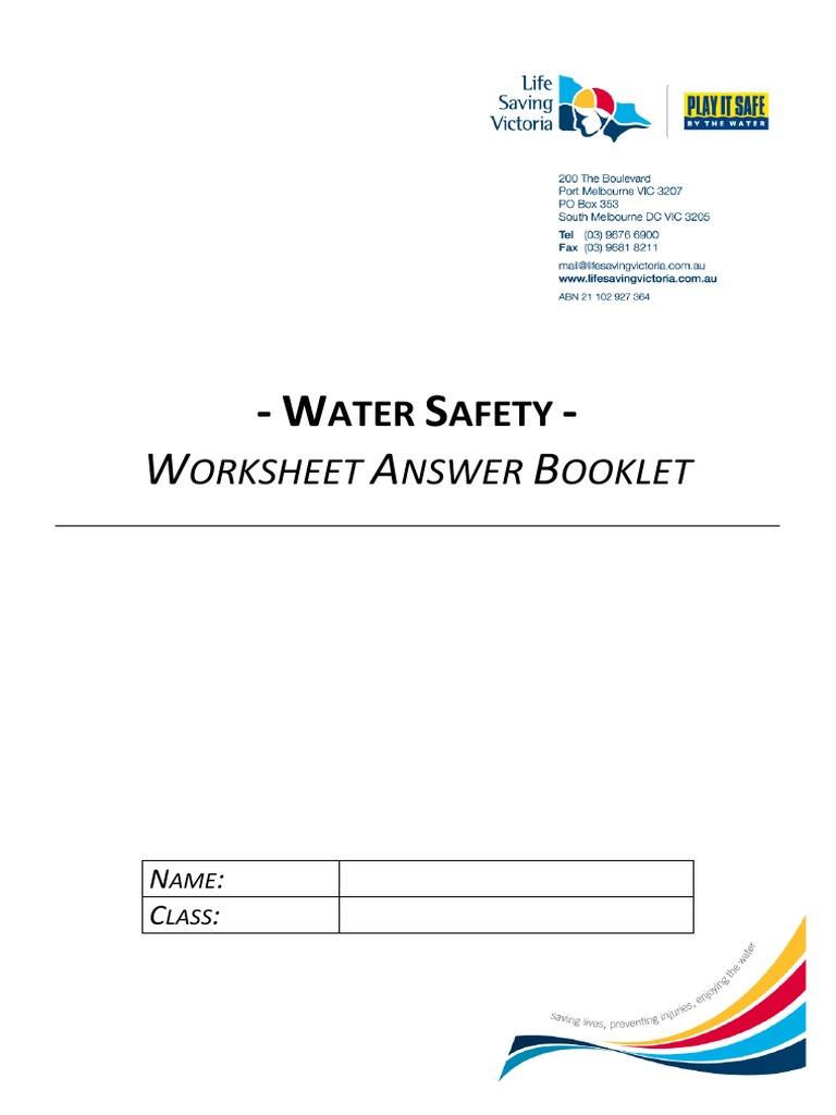 Dry Swimming and Water Safety Workbook Level 5 6 ANSWERS | PDF | Water ...