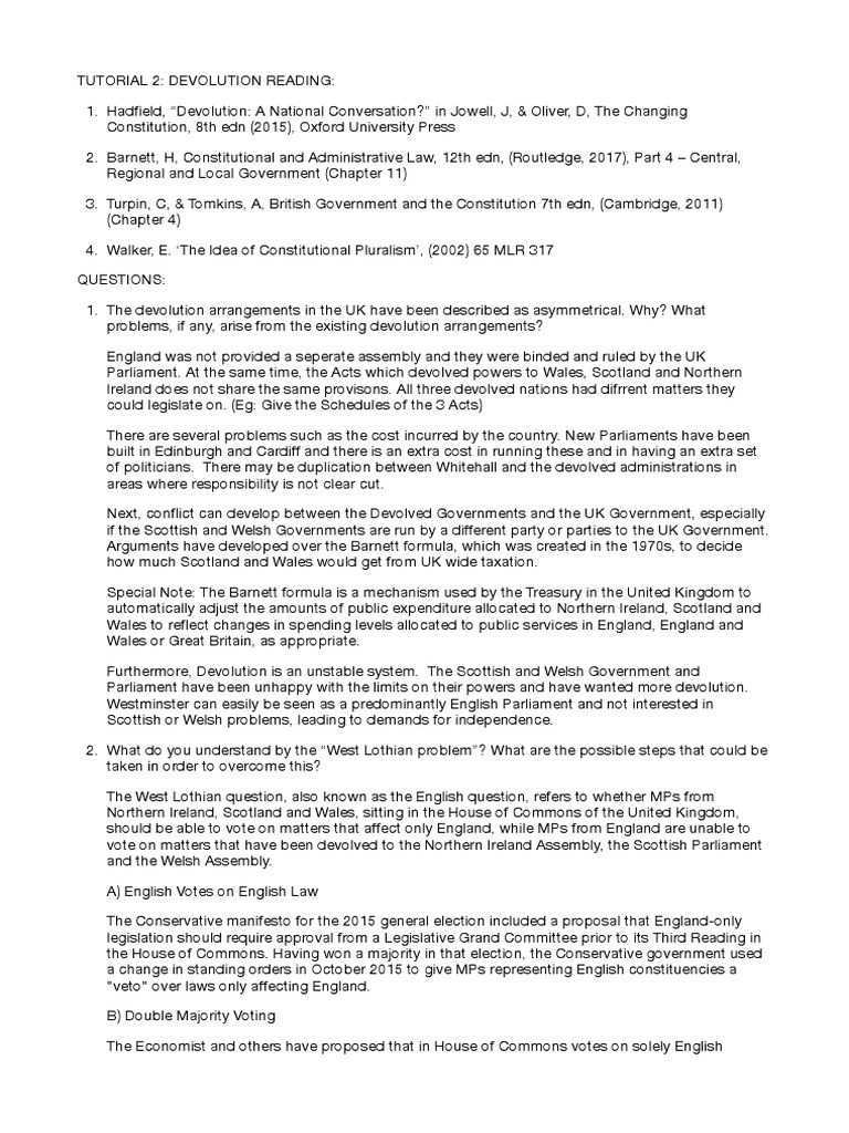 Devolution in The UK | PDF | Constitution Of The United Kingdom | United Kingdom