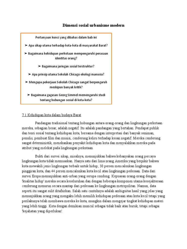 Dimensi Sosial Urbanisme Modern CHAPTER 7 | PDF | Sejarah