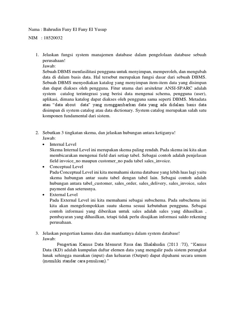 Bahrudin Fany El Yusup (18520032) | PDF