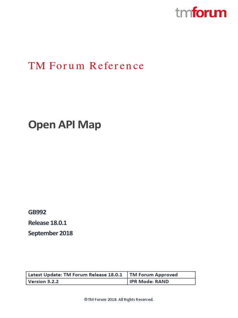 GB992 Open API Map R18.0.1 | PDF | Service Level Agreement ...