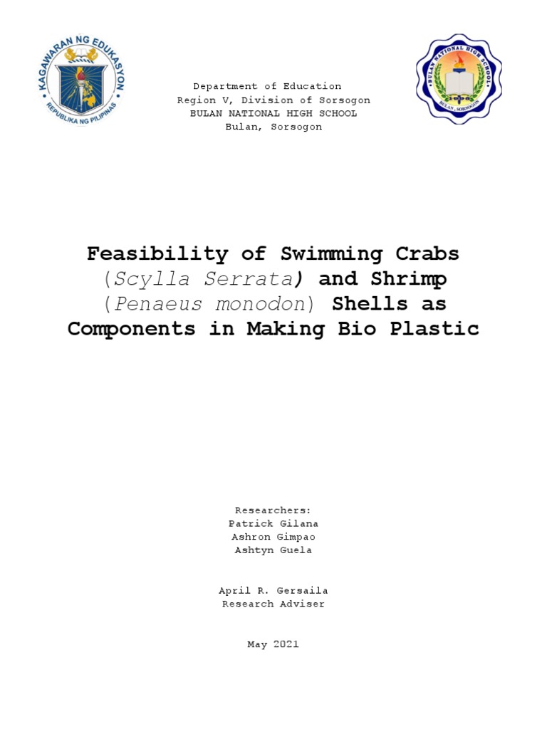 Feasibility of Swimming Crabs Components in Making Bio Plastic | PDF ...