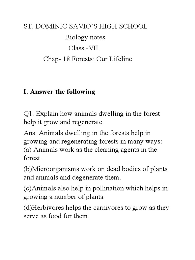 Forest Our Lifeline | PDF | Soil | Plants