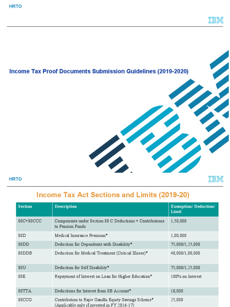 Income Tax Proof Documents Submission Guidelines (2019-2020) | PDF ...