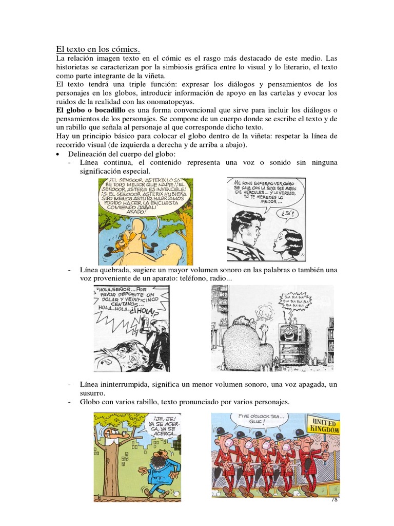 El texto en los cómics: funciones y tipos | PDF | Cómics