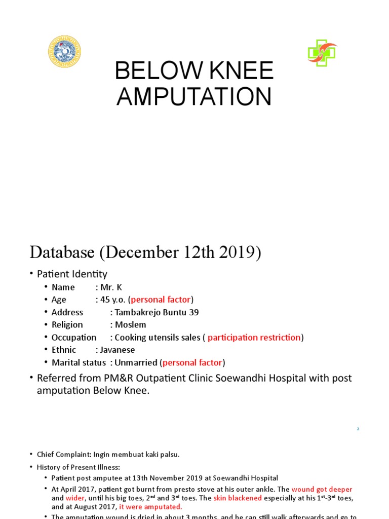 Below Knee Amputation Case Study | PDF | Amputation | Diabetes