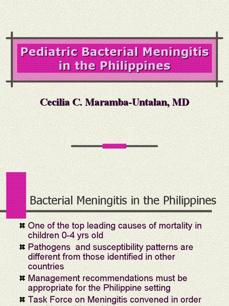 Pediatric Bacterial Meningitis in Philippines | Epidemiology | Immunology