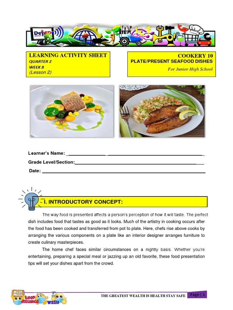 Learning Activity Sheet Cookery 10: Quarter 2 Week 8 | PDF | Cognition ...