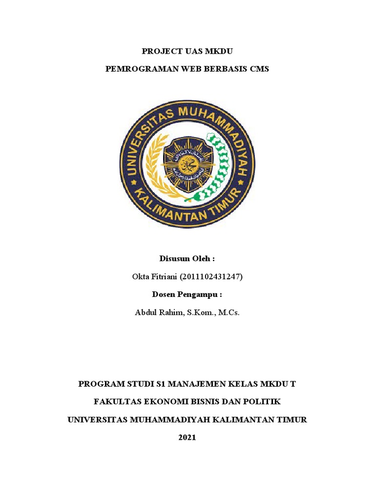 Okta Fitriani (2011102431247) - Project UAS Web CMS | PDF | Komputer