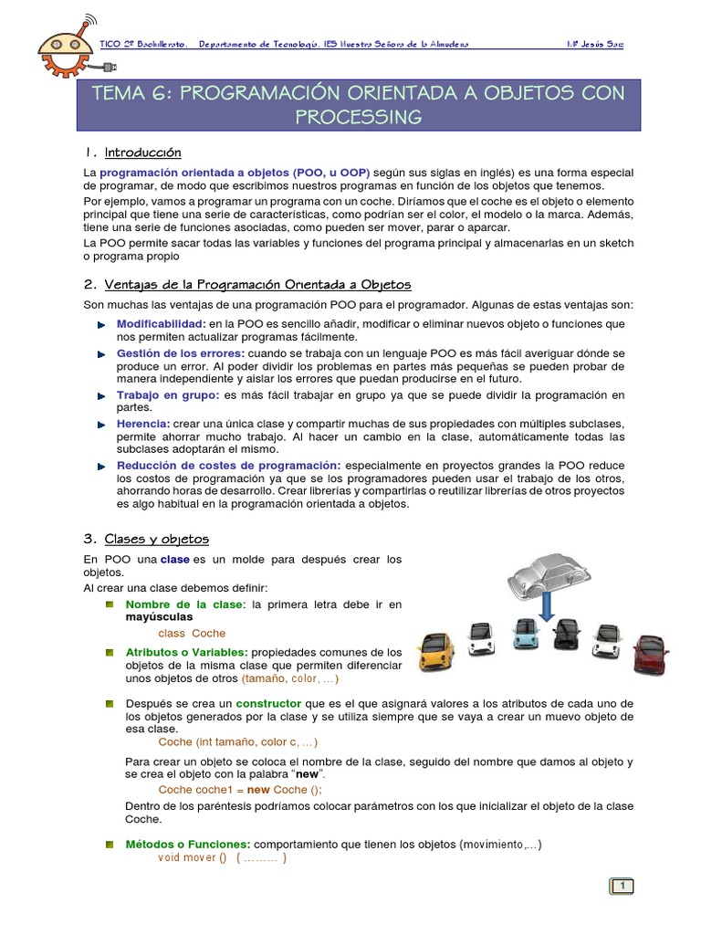 T6 Programacion Orientada Objetos | PDF | Estructura de datos de matriz | Objeto (informática)
