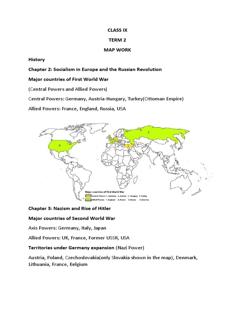 Map Work Term 2 Class IX | PDF | Travel | History