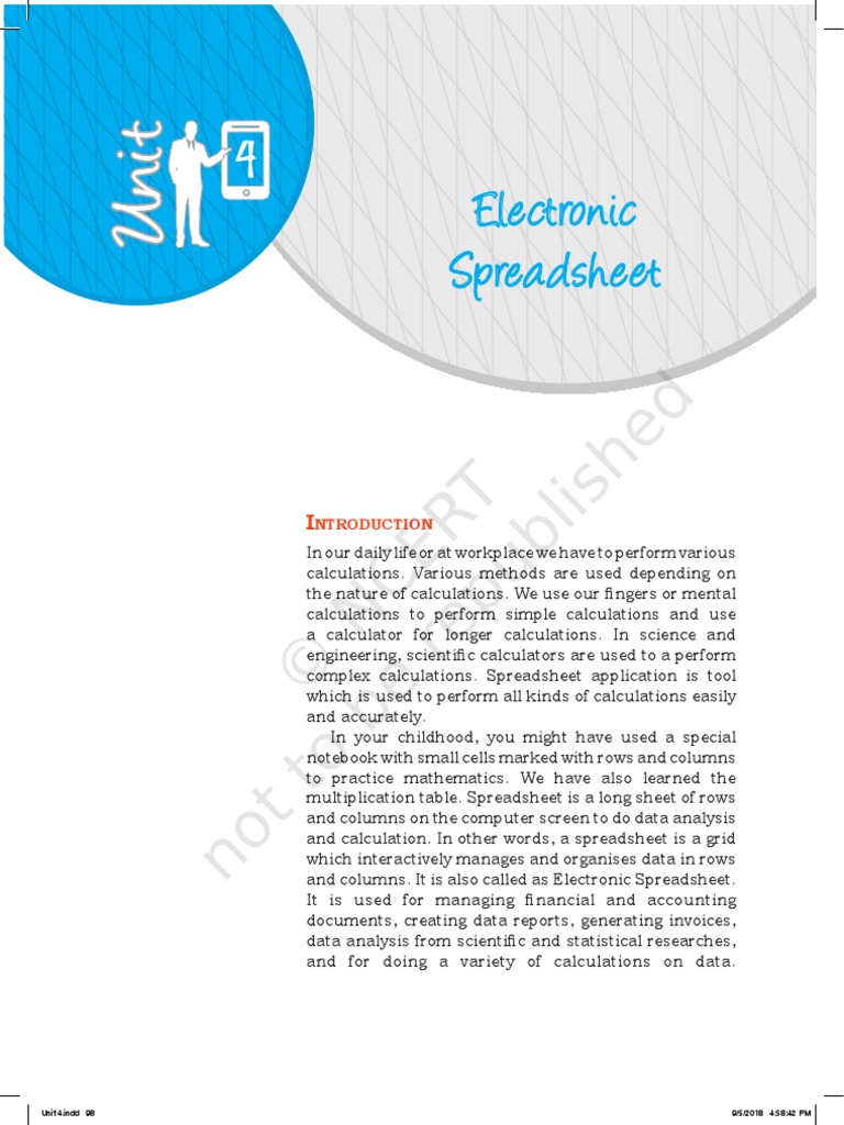 Chapter 4 Electronic Spreadsheet | PDF | Spreadsheet | Formula