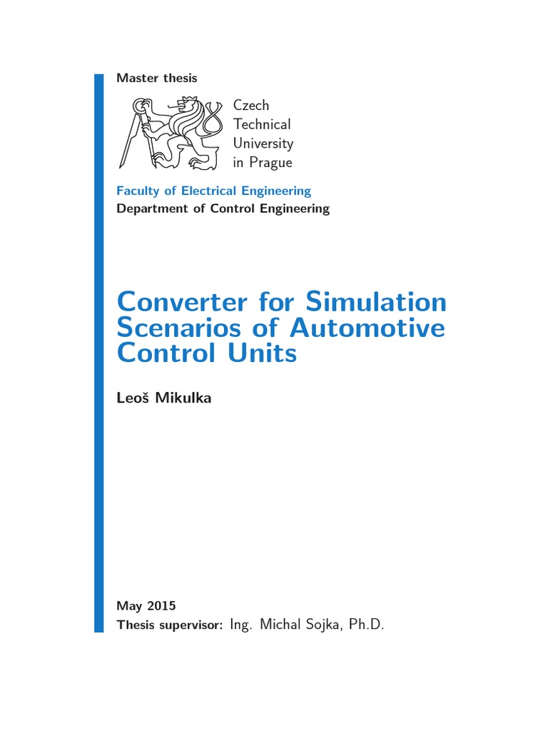 Simulation Scenarios of Automotive Control Units | PDF | Simulation ...