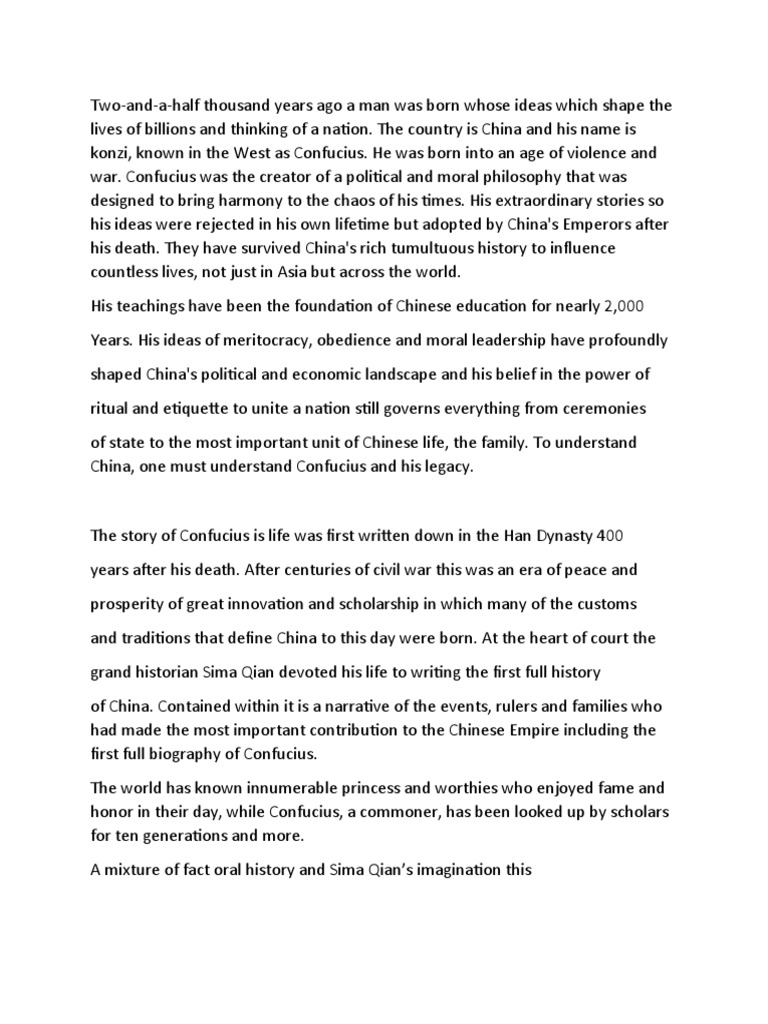 Confucius: His Life and Lasting Legacy | PDF | Confucius | Confucianism