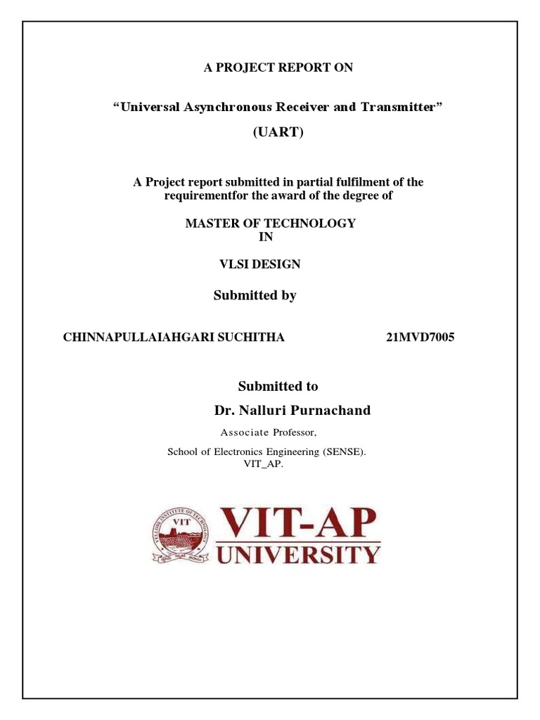 Universal Asynchronous Receiver And Transmitter Uart A Project Report On Pdf Duplex