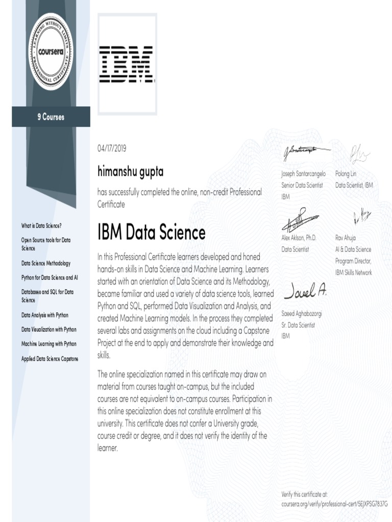 IBM DataScience Professional Certifcataion | PDF | Data Science | Data