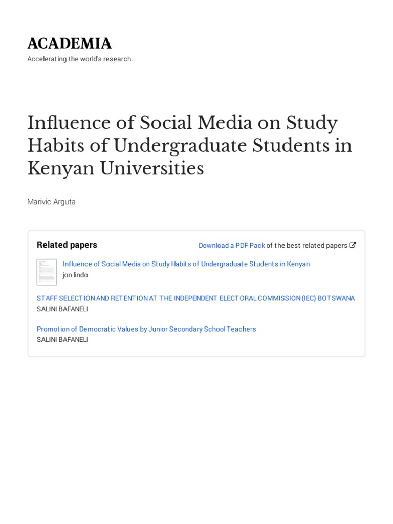 Influence of Social Media On Study Habits-28411-With-Cover-Page-V2 ...