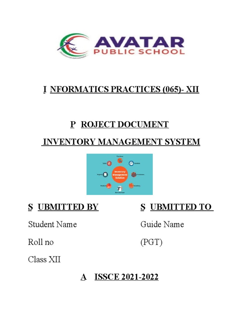 I Nformatics Practices (065) - Xii: Inventory Management System | PDF | Python (Programming ...