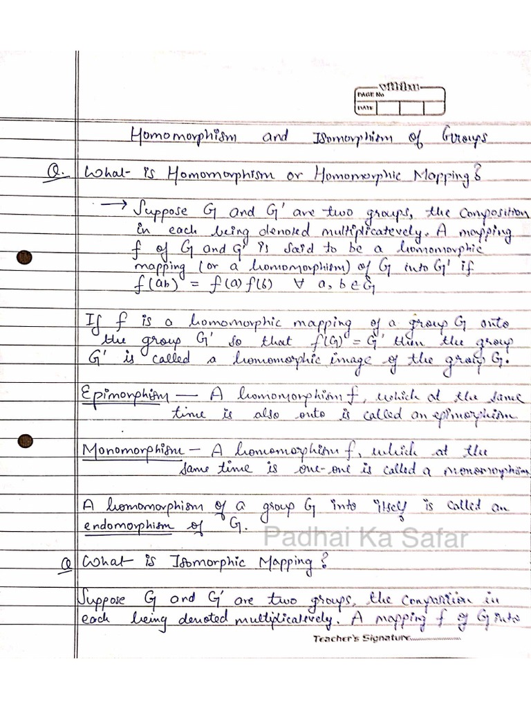 Group Theory (Isomorphism and Homomorphism) | PDF