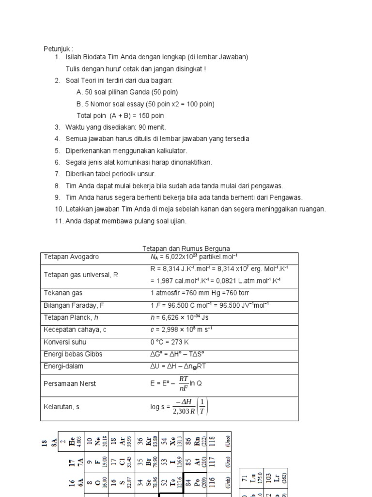 Liga Kimia CEC 2010 | PDF