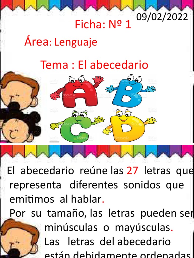 Ficha 1 de Lenguaje 2do El Abecedario | PDF